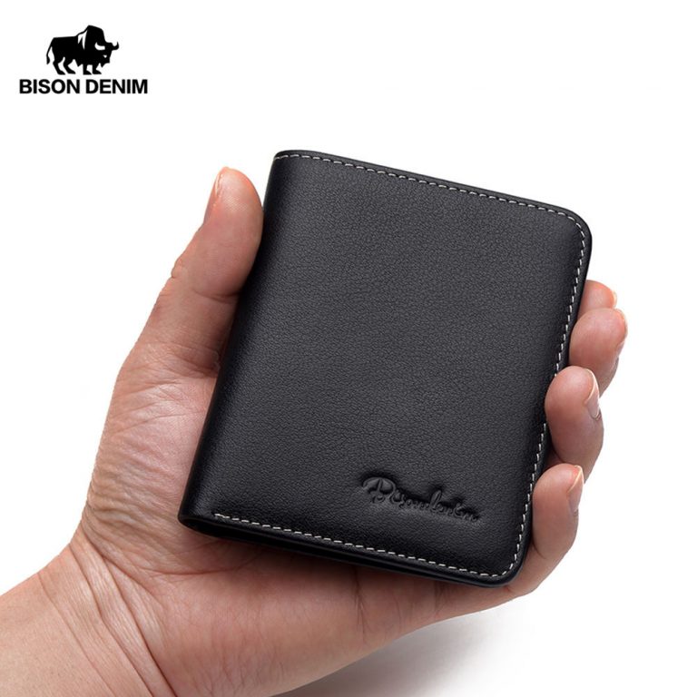 Unique Golden Leather Men’s Long Bifold Wallets by Hengsheng