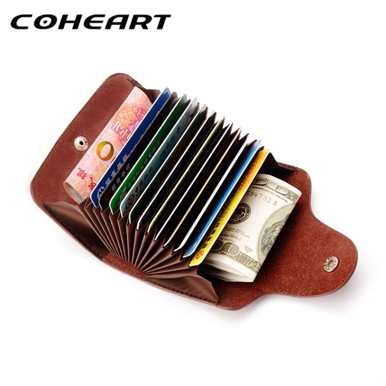 COHEART Genuine leather Unisex Card Wallet for Men and Women