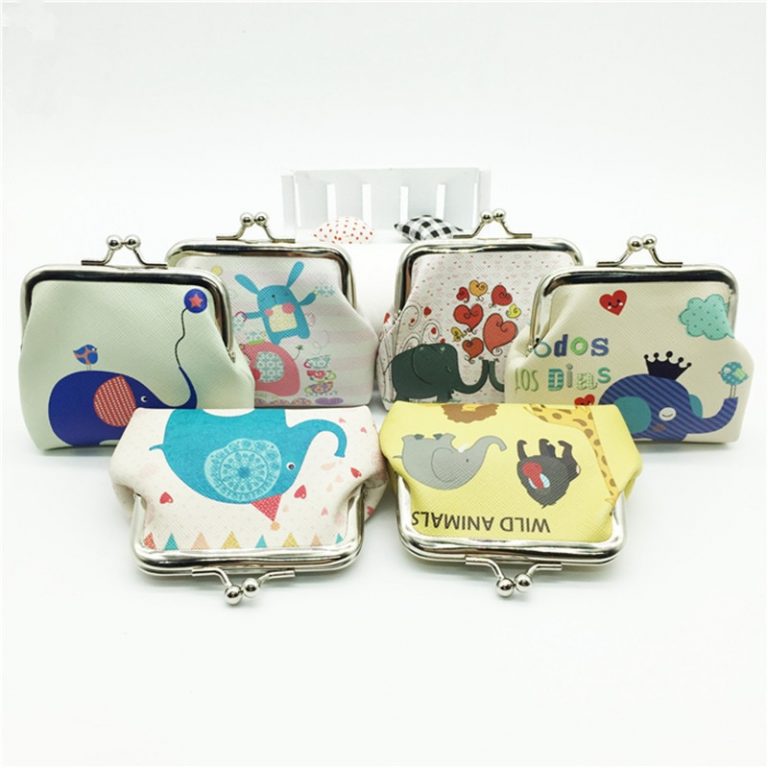 Cute Unicorn / Elephant Printed Hasp Mini Wallets for Girls and Women