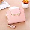 Cute Cat Ears Luxurious Leather Vintage Tassel Short Wallets for Women