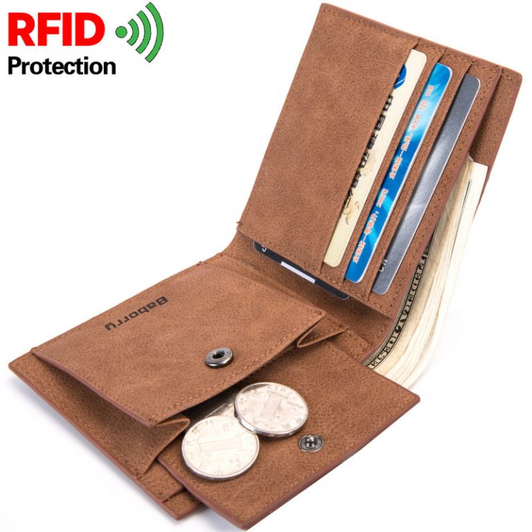 Slim and Stylish Men’s RFID Zipper Designer Mini Wallets