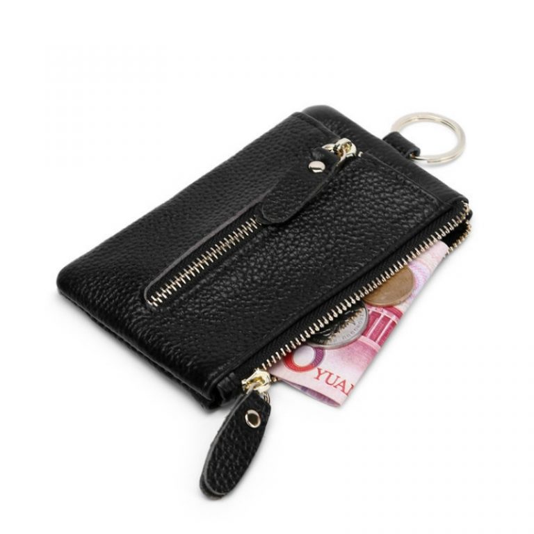 Genuine Leather Handmade Designer Zipper Keychain Wallets