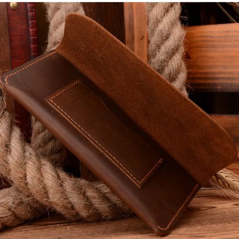 High Grade Genuine Horse Leather Long Wallets for Men