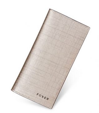Foxer Split Leather Fashion Designer Long Cowhide Clutch Wallets