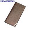 Unique Golden Leather Men’s Long Bifold Wallets by Hengsheng