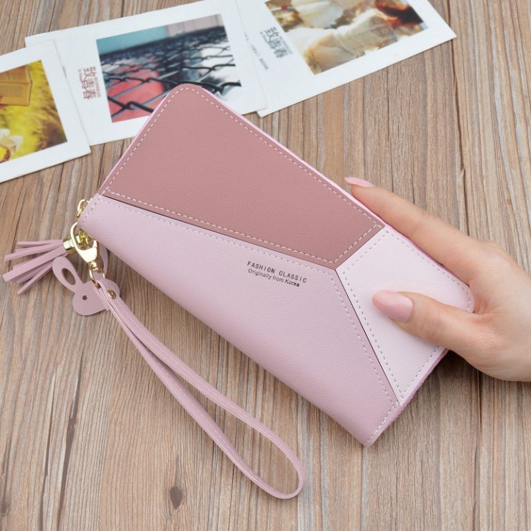 Designer Patchwork Long Tassel Zipper Wallets for Women