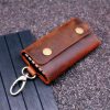 Genuine Leather Handmade Designer Zipper Keychain Wallets
