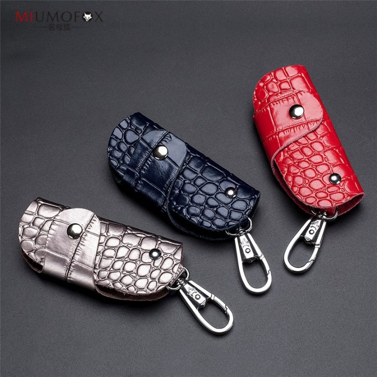 Genuine Leather Small Designer Keychain Organizer Wallets