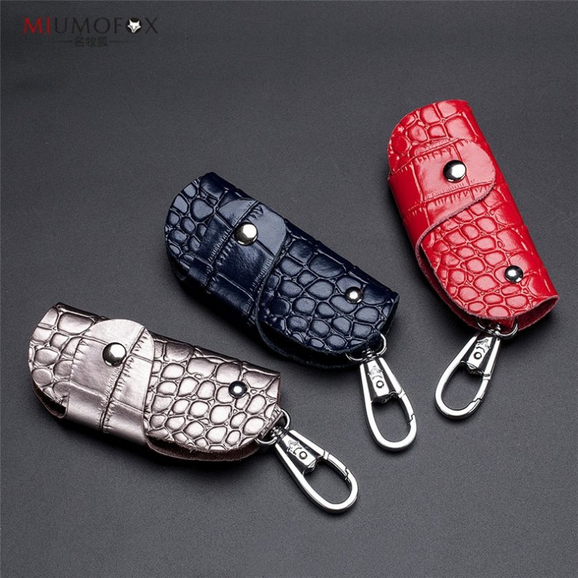 Genuine Leather Small Designer Keychain Organizer Wallets