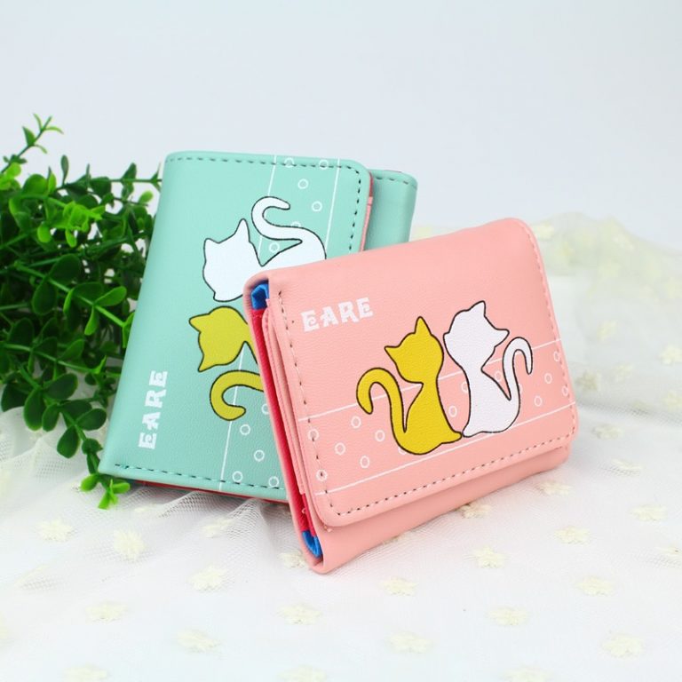 Cute Cats Printed Long Envelope Clutch Wallets for Women