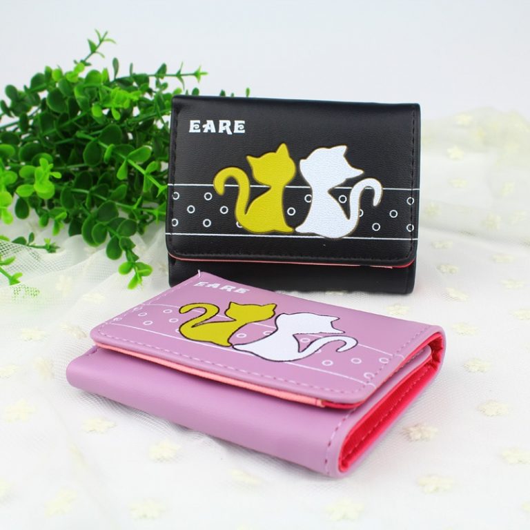 Cute Cats Printed Long Envelope Clutch Wallets for Women