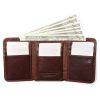 Leather Trifold Hasp Men’s Wallets with RFID Anti-theft Scanner