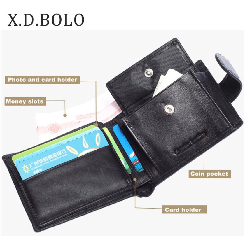 Genuine Cowhide Leather Luxury Wallets for Men