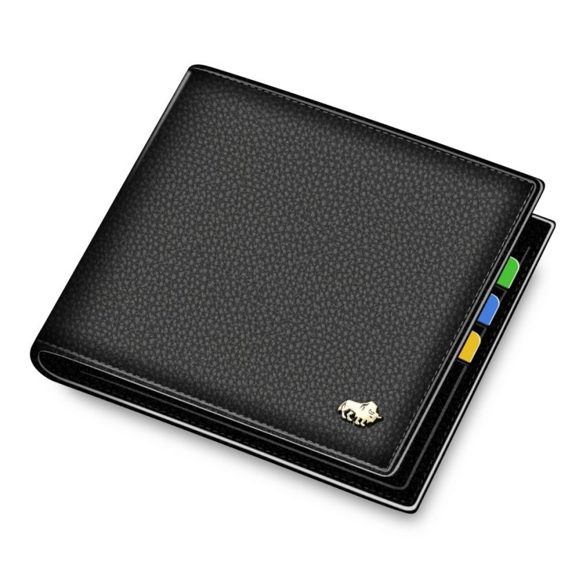 Bison Denim Genuine Cowskin Leather Men’s Short Wallets