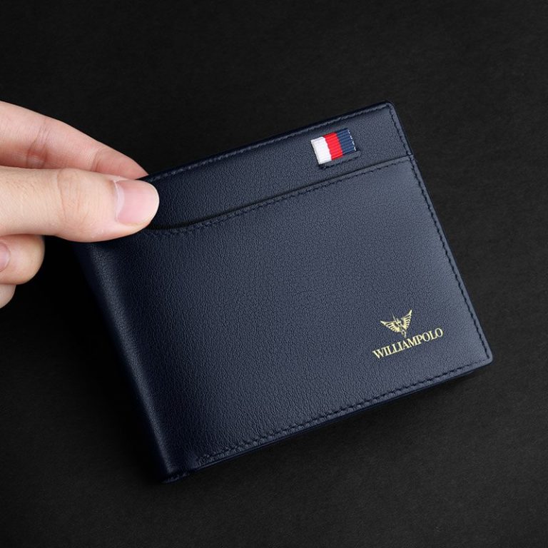 WilliamPolo Genuine Leather Luxury Fashion Short Wallets for Men
